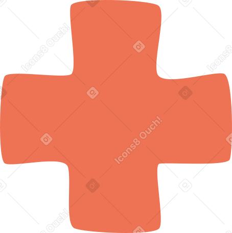 PNG 및 SVG의 Orange cross shape 일러스트