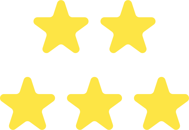 Five yellow stars Illustration in PNG, SVG