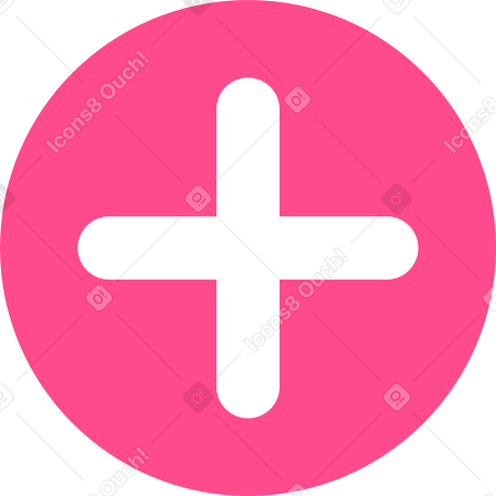 PNG 및 SVG의 Pink circle with white plus 일러스트