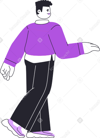 Man standing half-turned Illustration in PNG, SVG