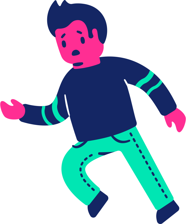 Man sad running Illustration in PNG, SVG