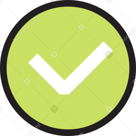 Round icon with check mark Illustration in PNG, SVG