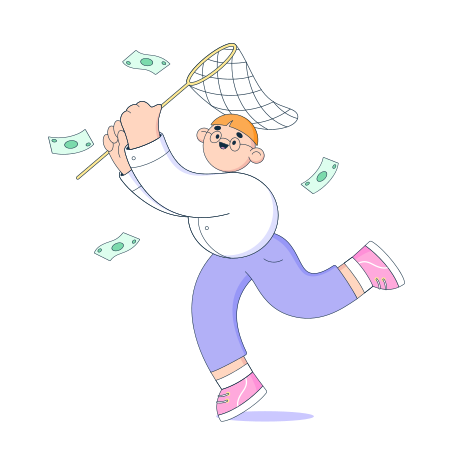 Chasing money Illustration in PNG, SVG