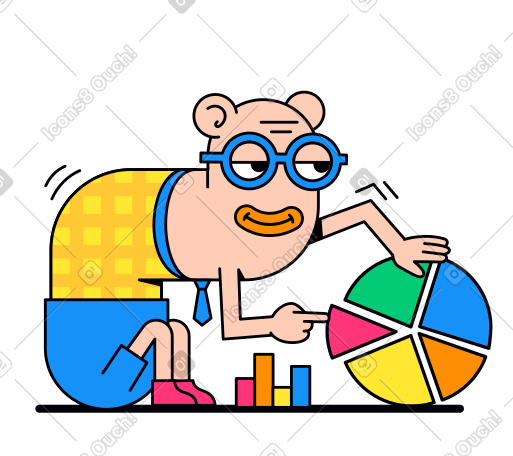 Business statistics and data analysis animated illustration in GIF ...