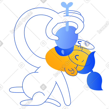Character overeating with chicken leg PNG, SVG