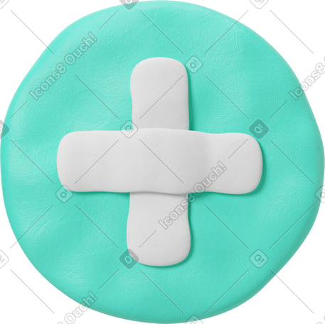 3D Round green blue plus button PNG, SVG