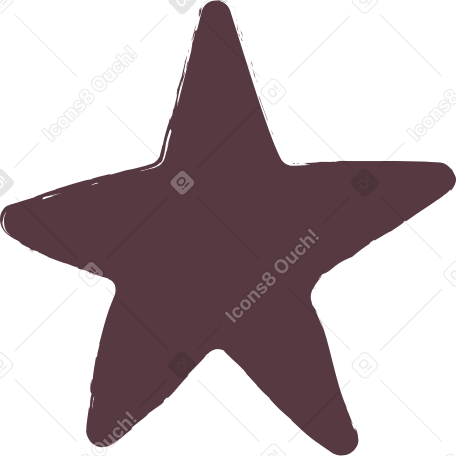 Dark brown star Illustration in PNG, SVG
