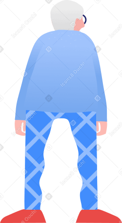 Grandpa back Illustration in PNG, SVG