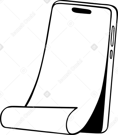 Phone with scroll PNG, SVG