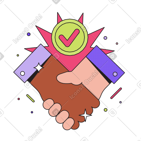 Handshake with check mark PNG, SVG
