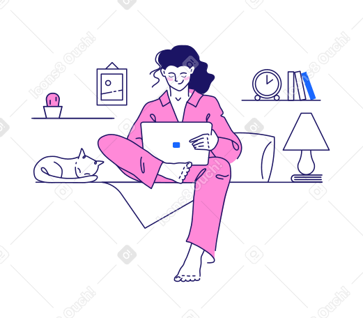 Remote work Illustration in PNG, SVG