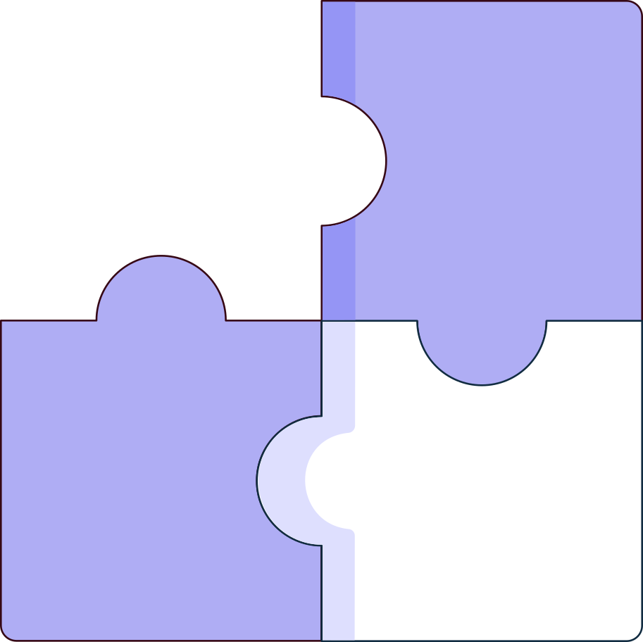 Three puzzle pieces Illustration in PNG, SVG