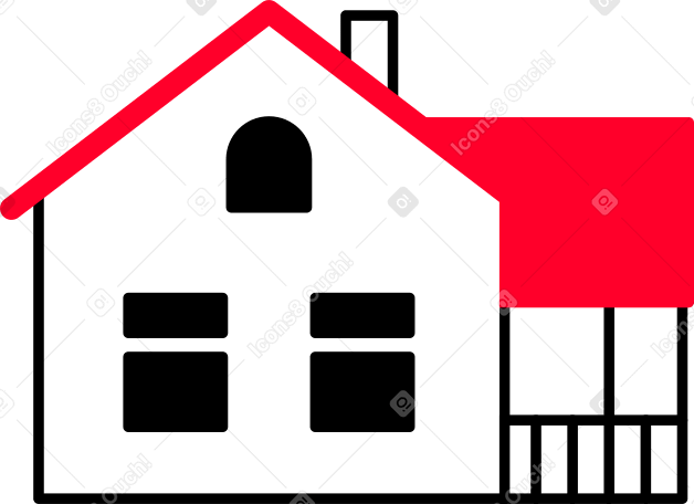 Terraced house Illustration in PNG, SVG