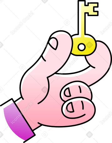 Hand with key Illustration in PNG, SVG