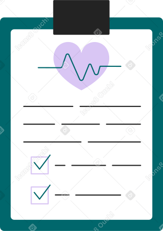 Clipboard with medical form Illustration in PNG, SVG