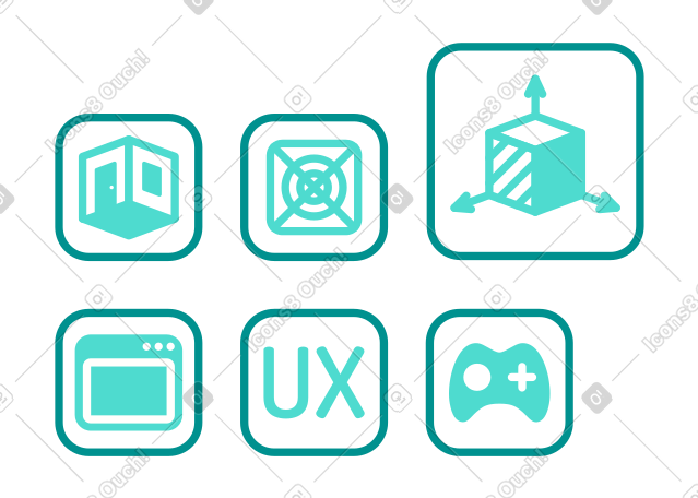 Design Types Icon Set PNG, SVG
