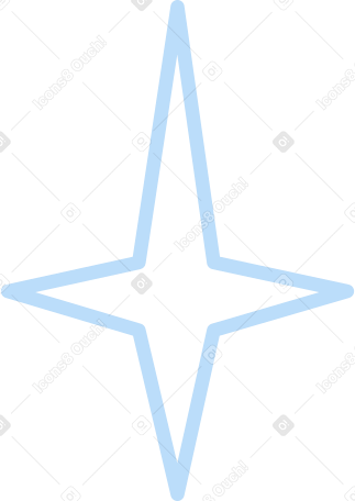 Linear star Illustration in PNG, SVG