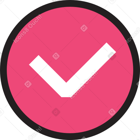 Round icon with check mark Illustration in PNG, SVG