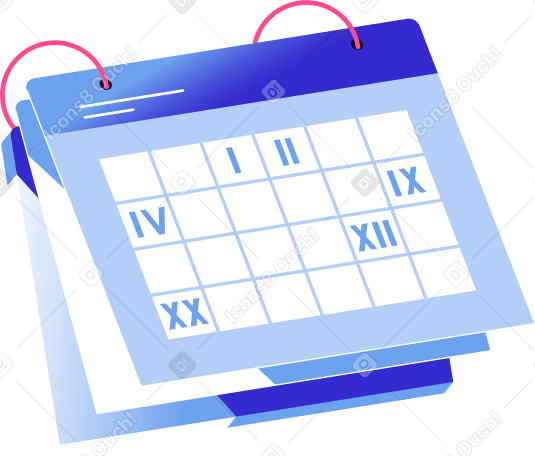 Date ring calendar Illustration in PNG, SVG