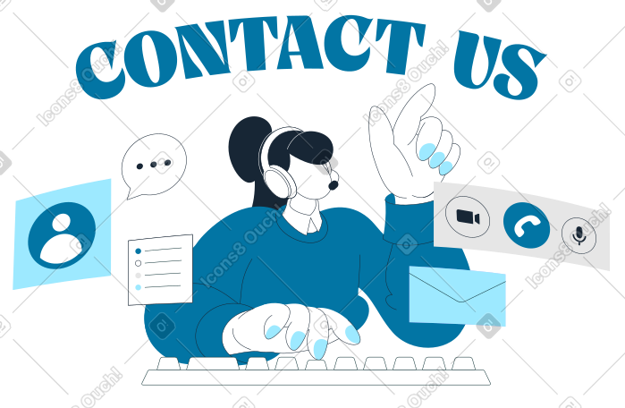 Text contact us support service lettering PNG, SVG