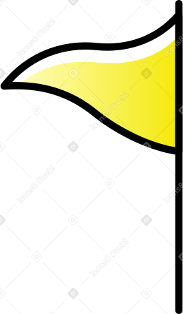 Yellow waving flag Illustration in PNG, SVG