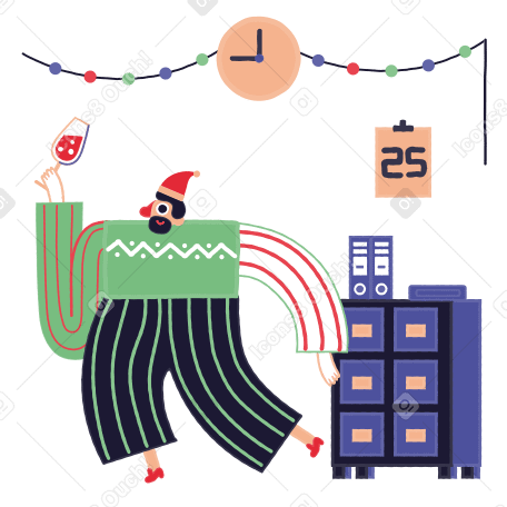 Office Christmas party Illustration in PNG, SVG