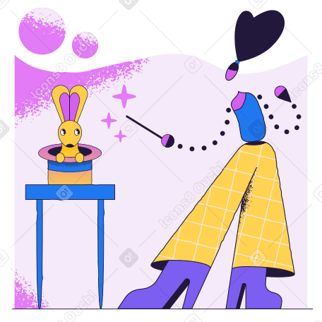 Magic trick Illustration in PNG, SVG