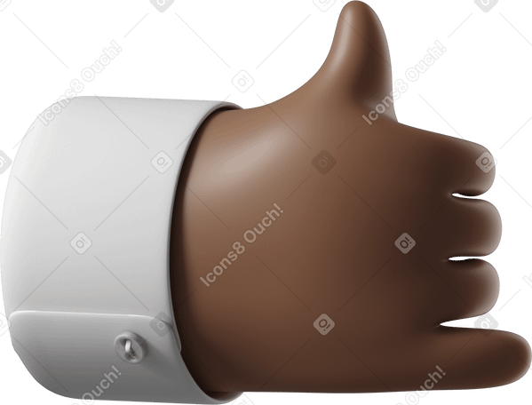3D Dark brown skin hand making call me sign Illustration in PNG, SVG