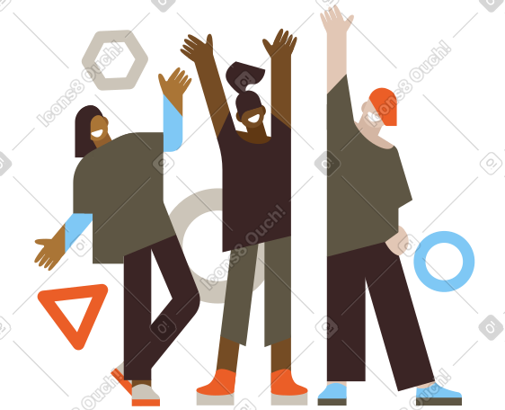 Team partying and having fun PNG, SVG