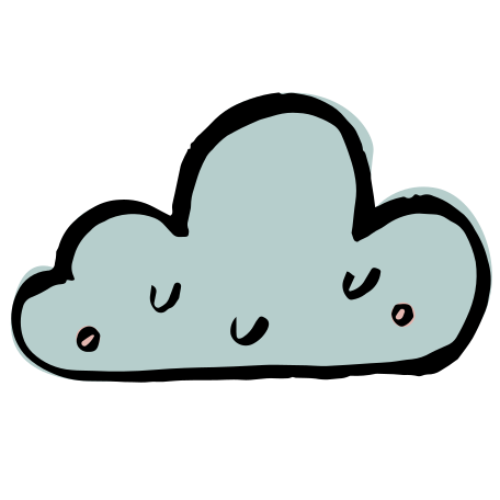 Cloud with face Illustration in PNG, SVG