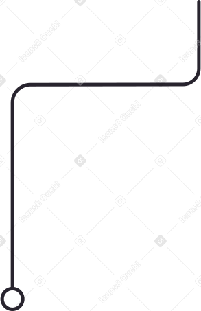 Line with dot at the end Illustration in PNG, SVG