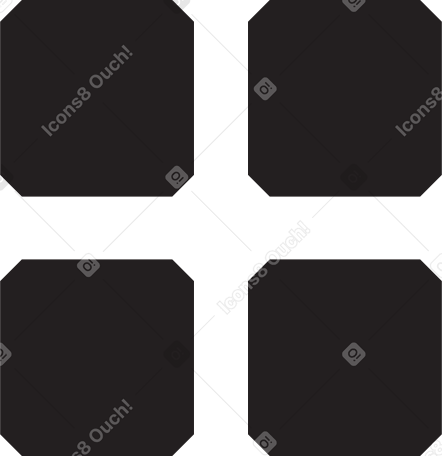 Black square of four parts Illustration in PNG, SVG