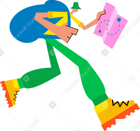 Man with a map Illustration in PNG, SVG
