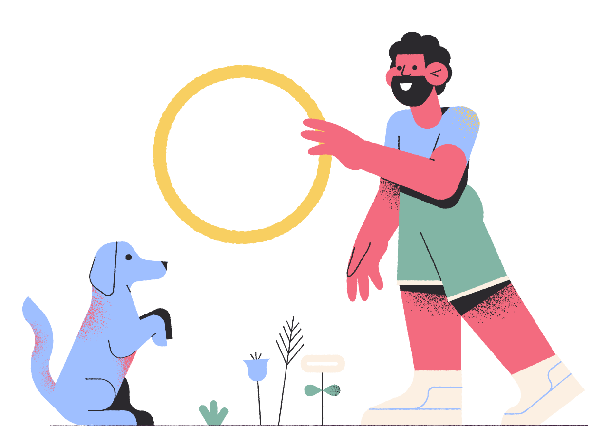 Dog training Illustration in PNG, SVG