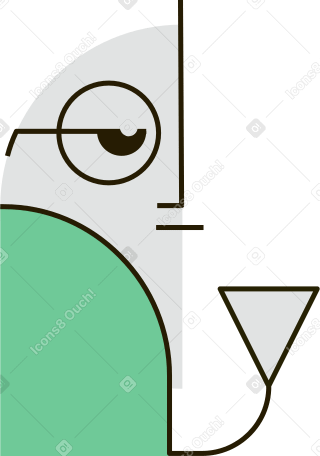 Half of body Illustration in PNG, SVG