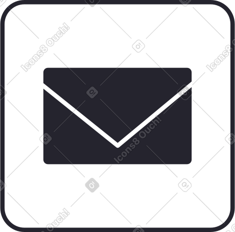 Black square mail icon PNG, SVG