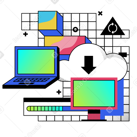 Cloud storage of computer data PNG, SVG