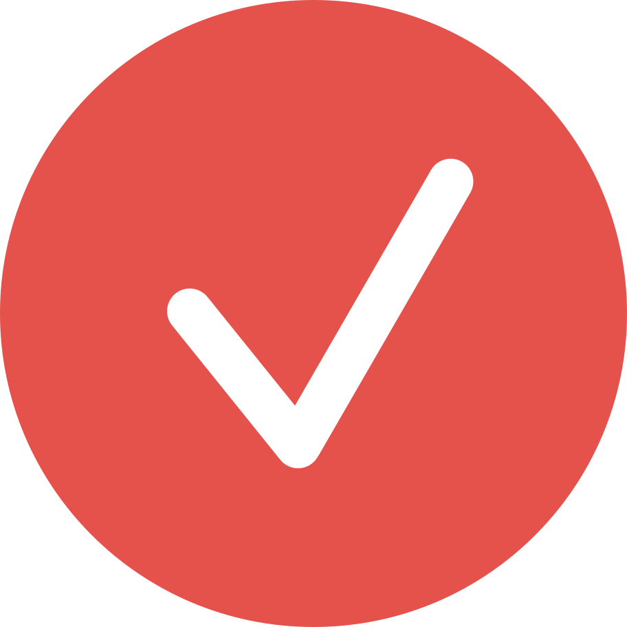 Red checkmark icon Illustration in PNG, SVG
