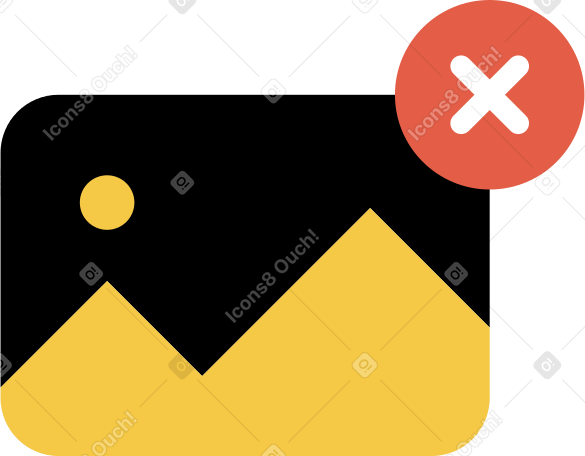 Picture with cross icon Illustration in PNG, SVG