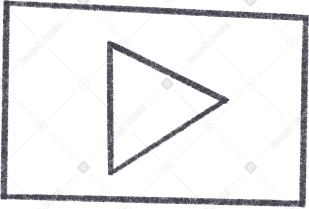 Play button in rectangle Illustration in PNG, SVG