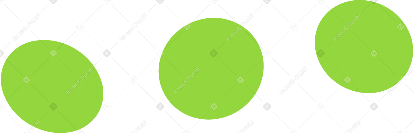 Three green dots Illustration in PNG, SVG