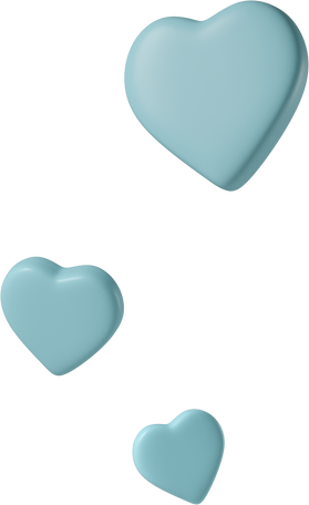 Floating blue hearts Illustration in PNG, SVG