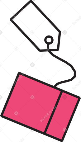 Box with tag Illustration in PNG, SVG