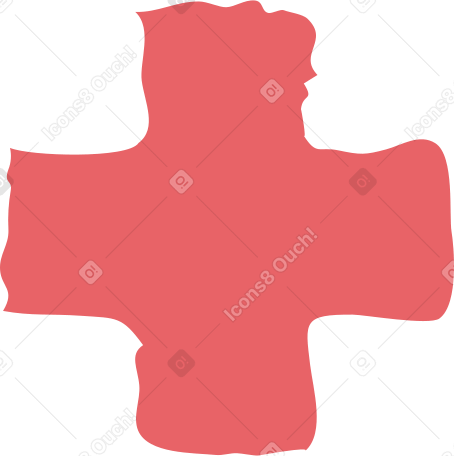 PNG 및 SVG의 Red cross shape 일러스트