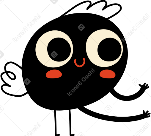 Black character with a long arm Illustration in PNG, SVG