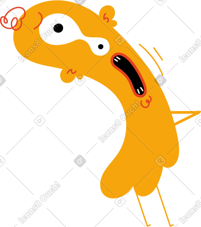 Yellow character are screaming PNG, SVG
