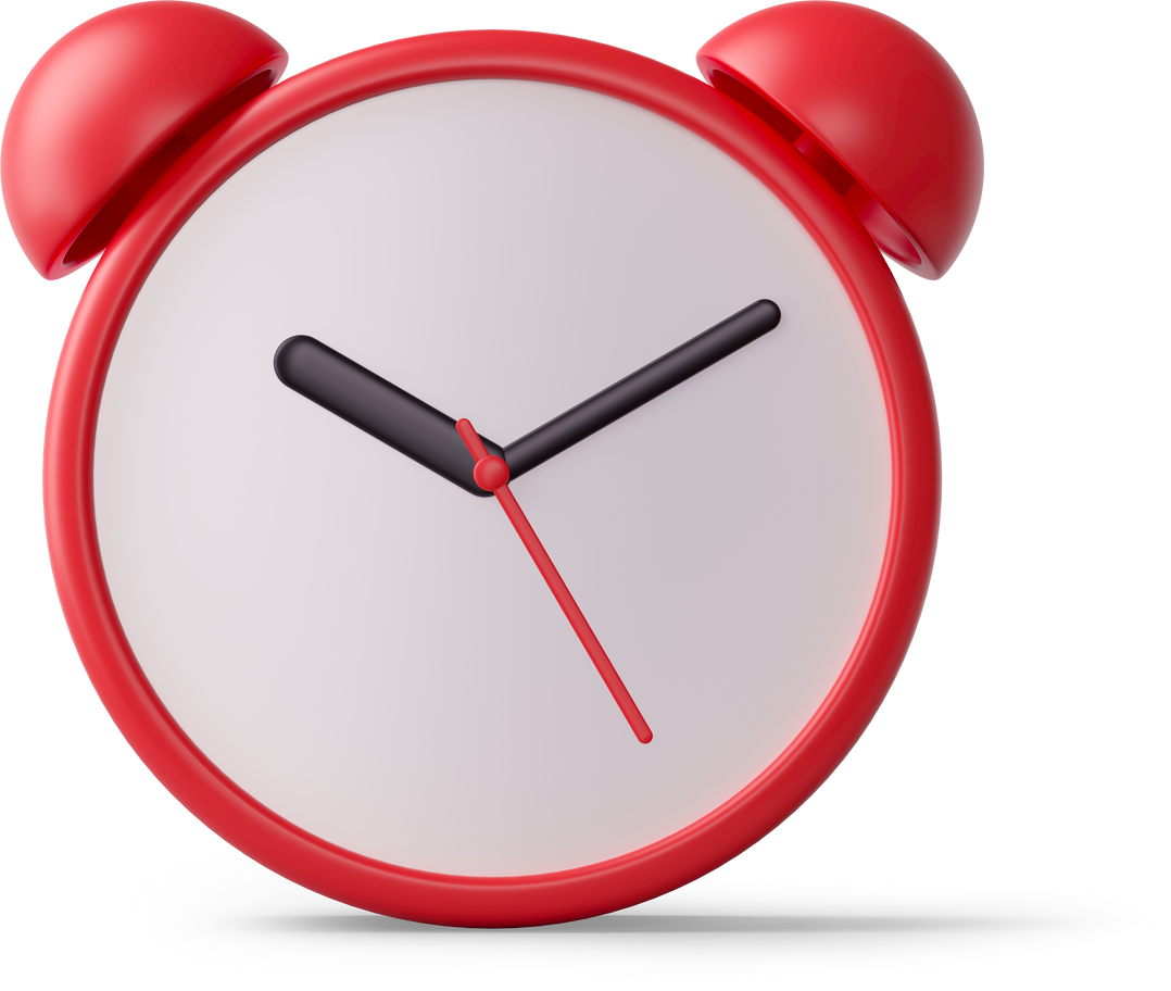 Red clock Illustration in PNG, SVG