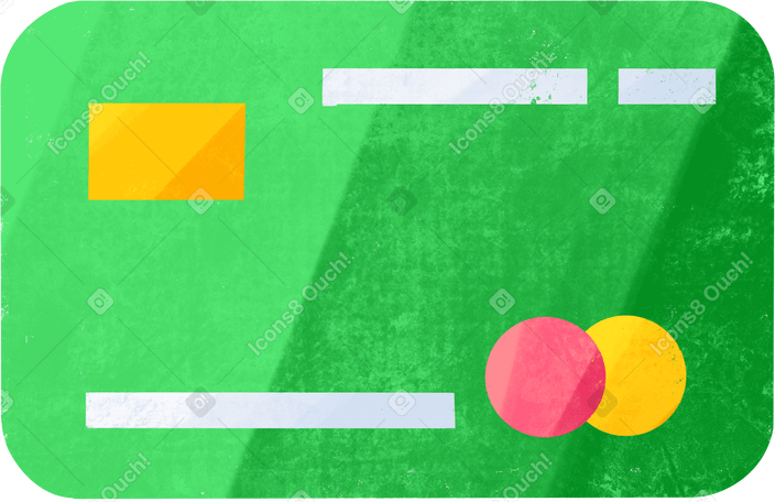 Green debit plastic card Illustration in PNG, SVG