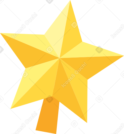 Christmas tree topper star Illustration in PNG, SVG