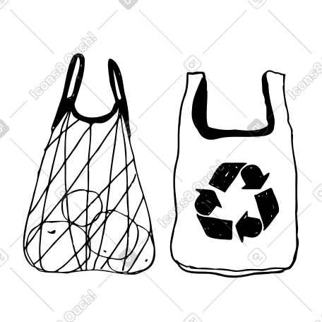 String bag vs recyclable plastic bag PNG, SVG